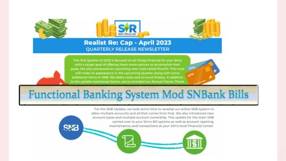 Functional Banking System Mod SNBank Bills - Sims 4 Update