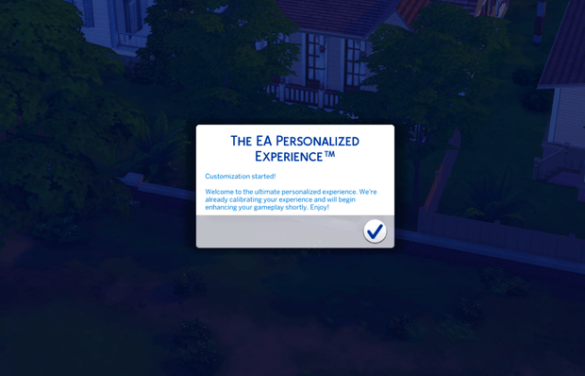 EA Personalized Experience - Sims 4 Update