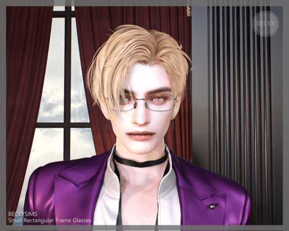 BECKYSIMS Small Rectangular Frame Glasses - Sims 4 Update