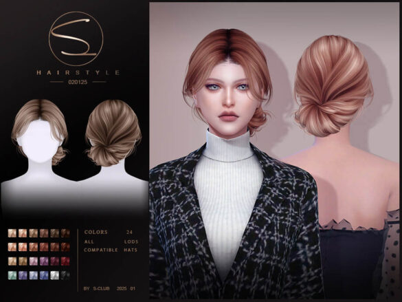 UPDO HAIRSTYLE 020125 by S-CLUB - Sims 4 Update
