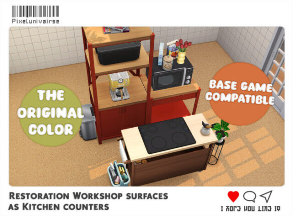 Restoration Workshop surfaces as Kitchen - Sims 4 Update