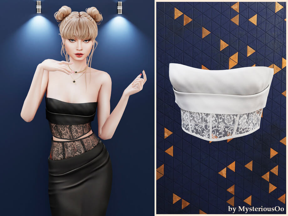 Lace panel strapless top - Sims 4 Update